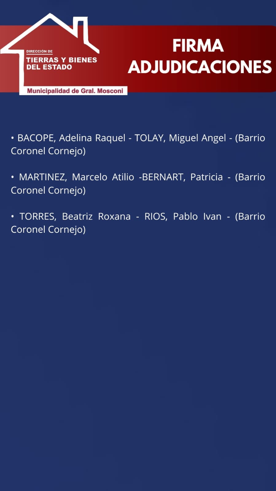 General Mosconi: Firma y entrega de escrituraciones en nuestro ...